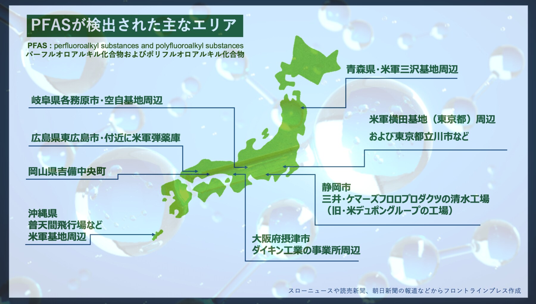 写真ギャラリー1枚め｜【絶対に分解されない化学物質】発がん性懸念の「PFAS」、化学工場や基地周辺で検出相次ぐ…化粧品や半導体にも 【やさしく解説】PFASとは？ | JBpress (ジェイ ...